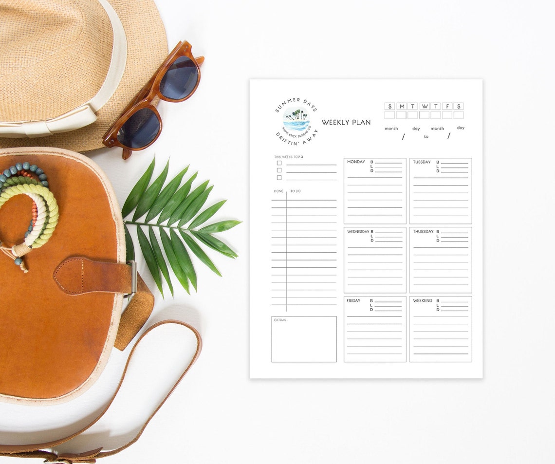 Editable Modern Weekly Planner Printable Minimal Weekly Planning Page ...