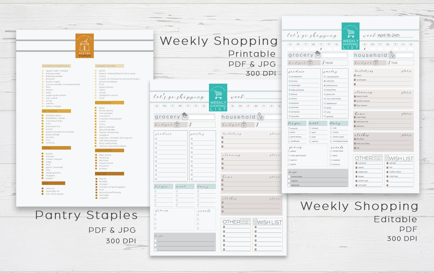 Editable Weekly Shopping List Printable Shopping List - Etsy