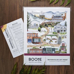 Boone, NC Watercolor Art Print // Housewarming • Graduation Gift ...