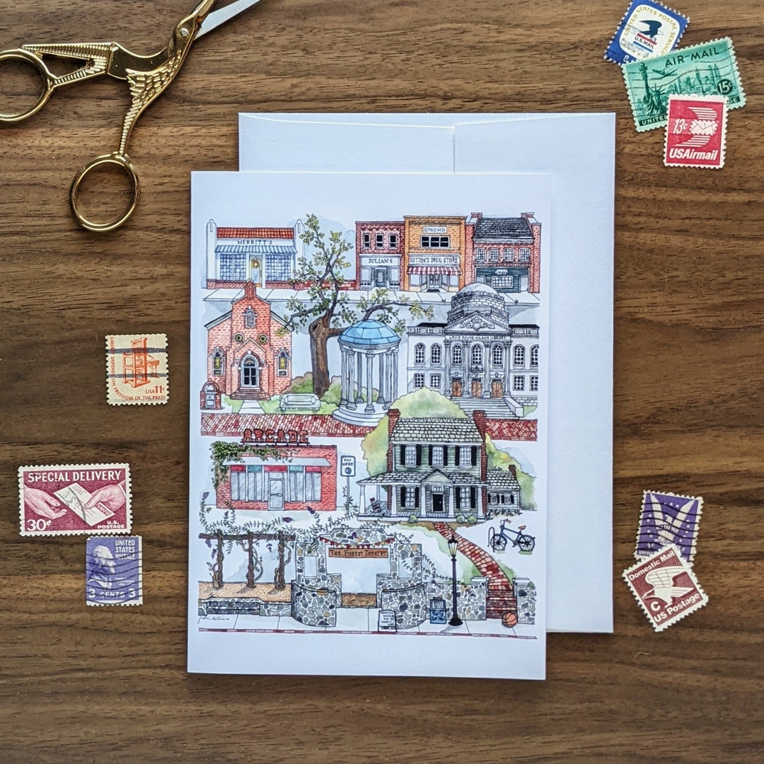 Chapel Hill, North Carolina Notecard // Greeting Card Graduation Cards ...