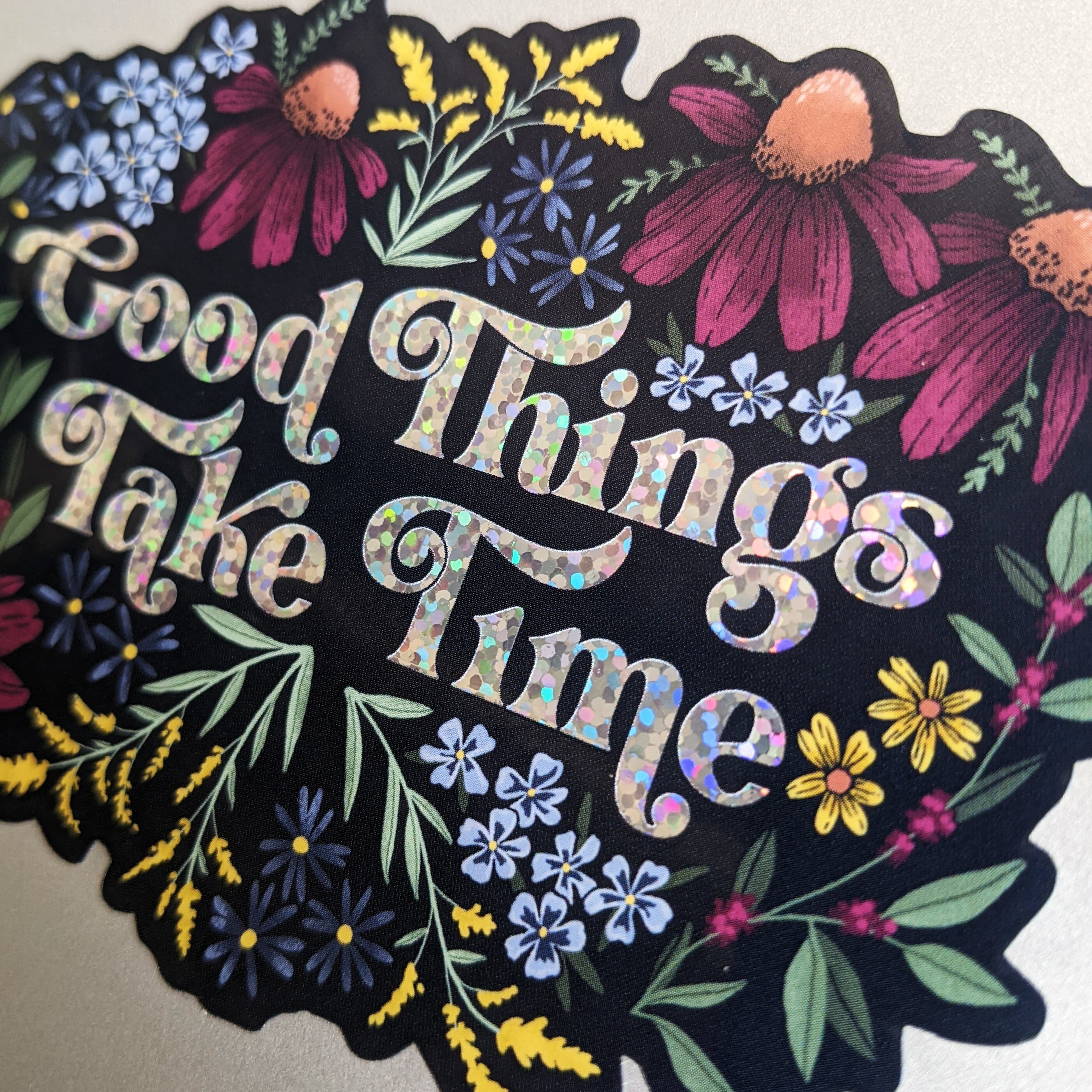 Good Things Take Time Glitter Sticker // Decal • Laptop Sticker • Water ...