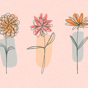 00082 Neutral Flower Desktop Wallpaper, Pinky Beige Aesthetic Theme ...