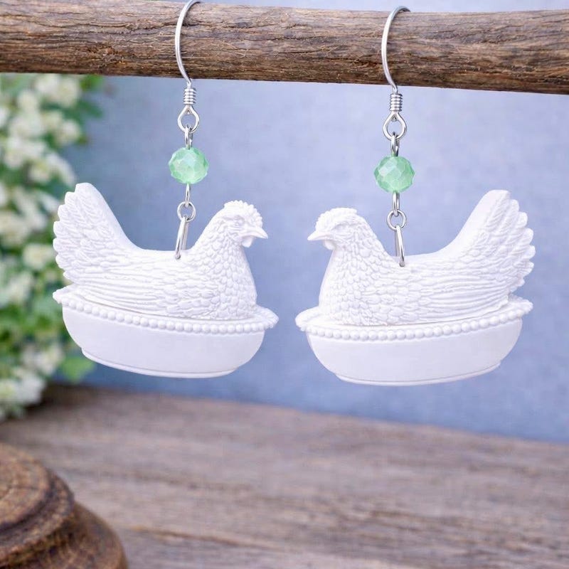 Glass Hen on Nest Small - Etsy