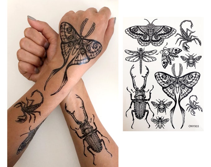 Bugs Metallic Temporary Tattoos PAPERSELF Tattoo Me - Etsy