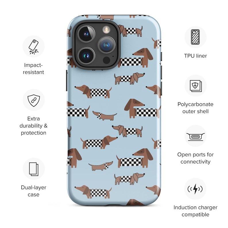 Dachshund iPhone Case: Whimsical Dog Lover Gift, Protective TPU Cover ...