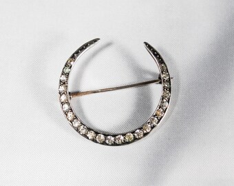 Crescent moon brooch | Etsy