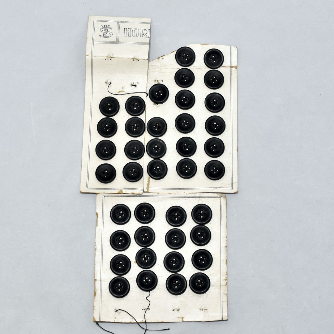 40 Antique Black Hornoid Buttons; the Scranton Button Company, Circa ...