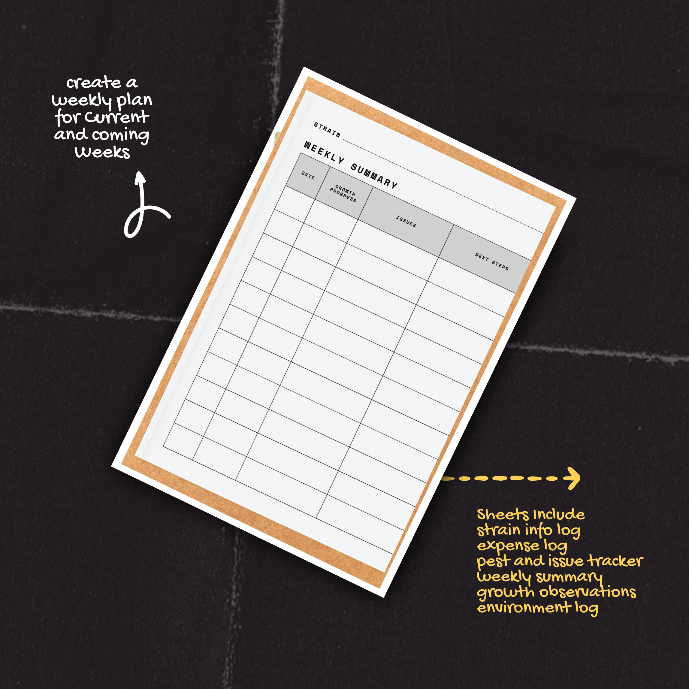 Cannabis Grow Log Weekly/marijuana Grow Journal, Monthly and Marijuana ...