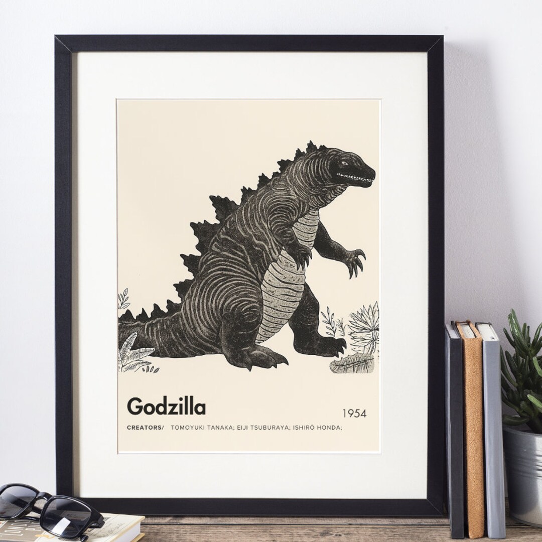 Godzilla Movie Printable Wall Art Gift for Her Japanese Digital ...