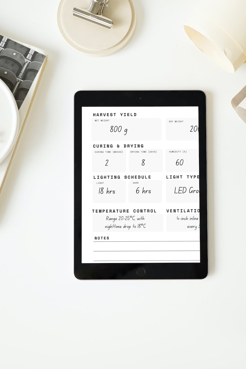 Cannabis Grow Log Weekly/marijuana Grow Journal, Monthly and Marijuana ...