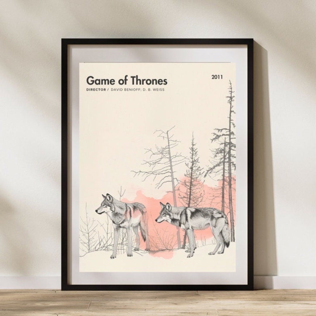 Game of Thrones Dire Wolf Art Print GOT Direwolf Winter is Coming HBO ...