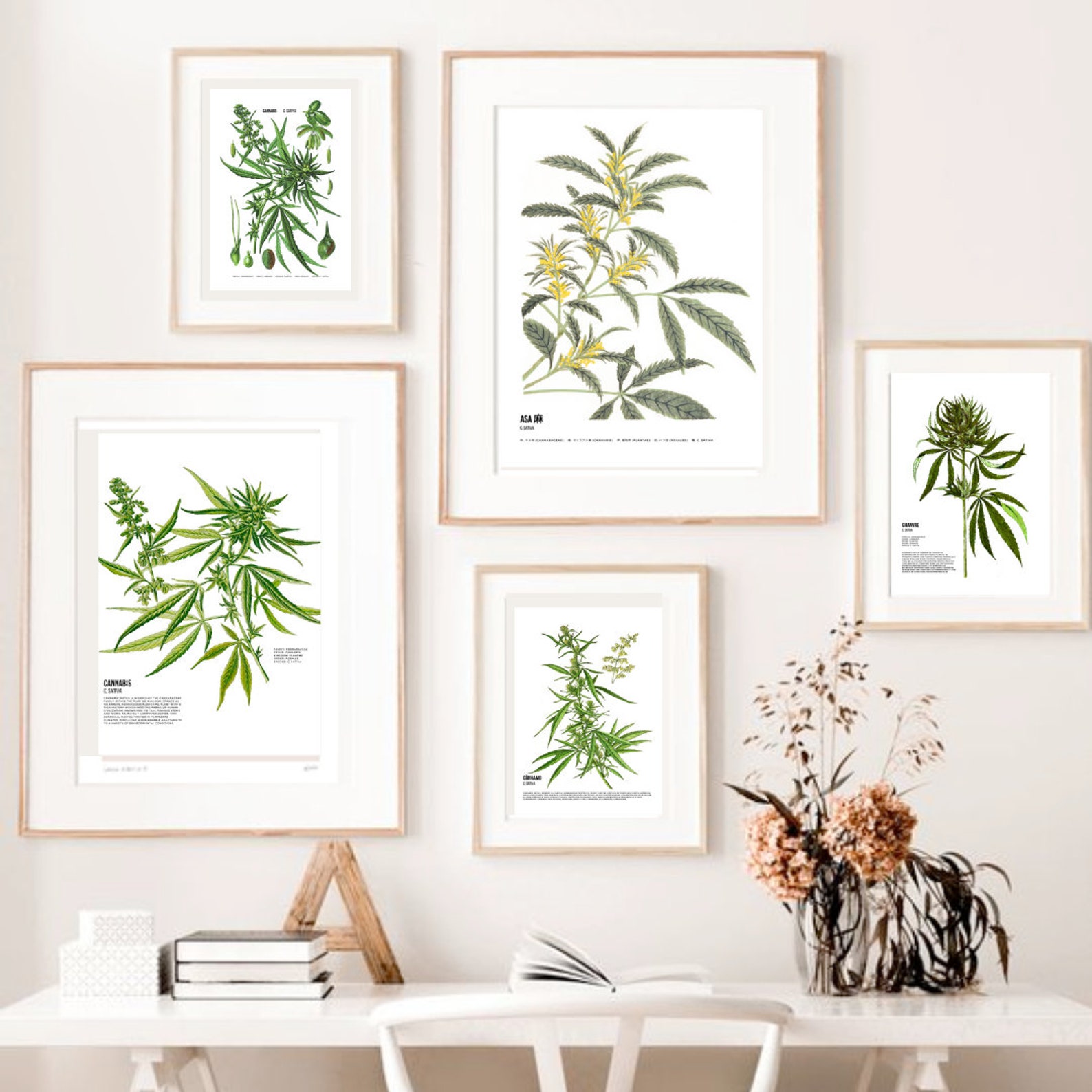 Granola Girl Stoner Gift Set 5 Weed Posters Downloadable Art, Botanical ...