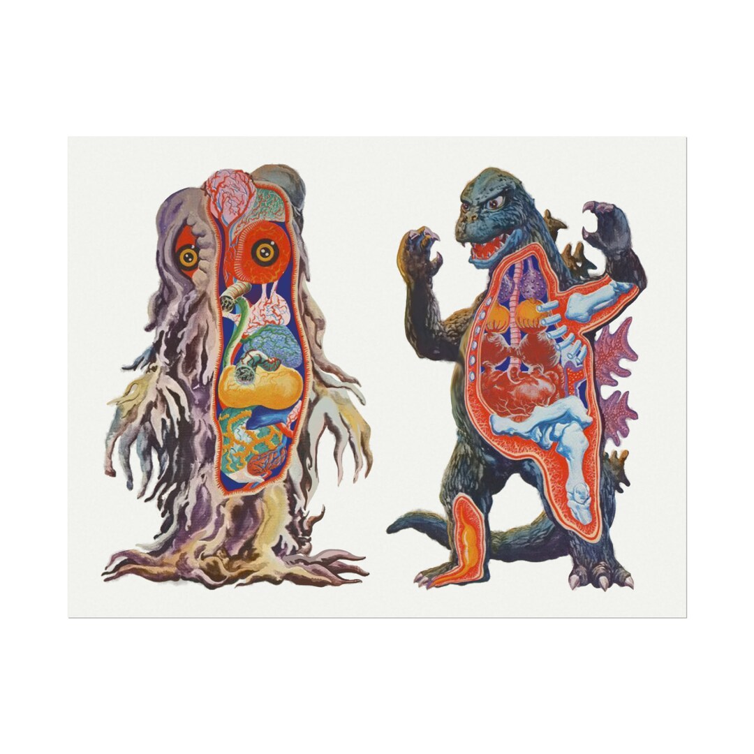 Vintage Godzilla Vs Hedorah Kaiju Print Remastered Japanese Art Classic ...
