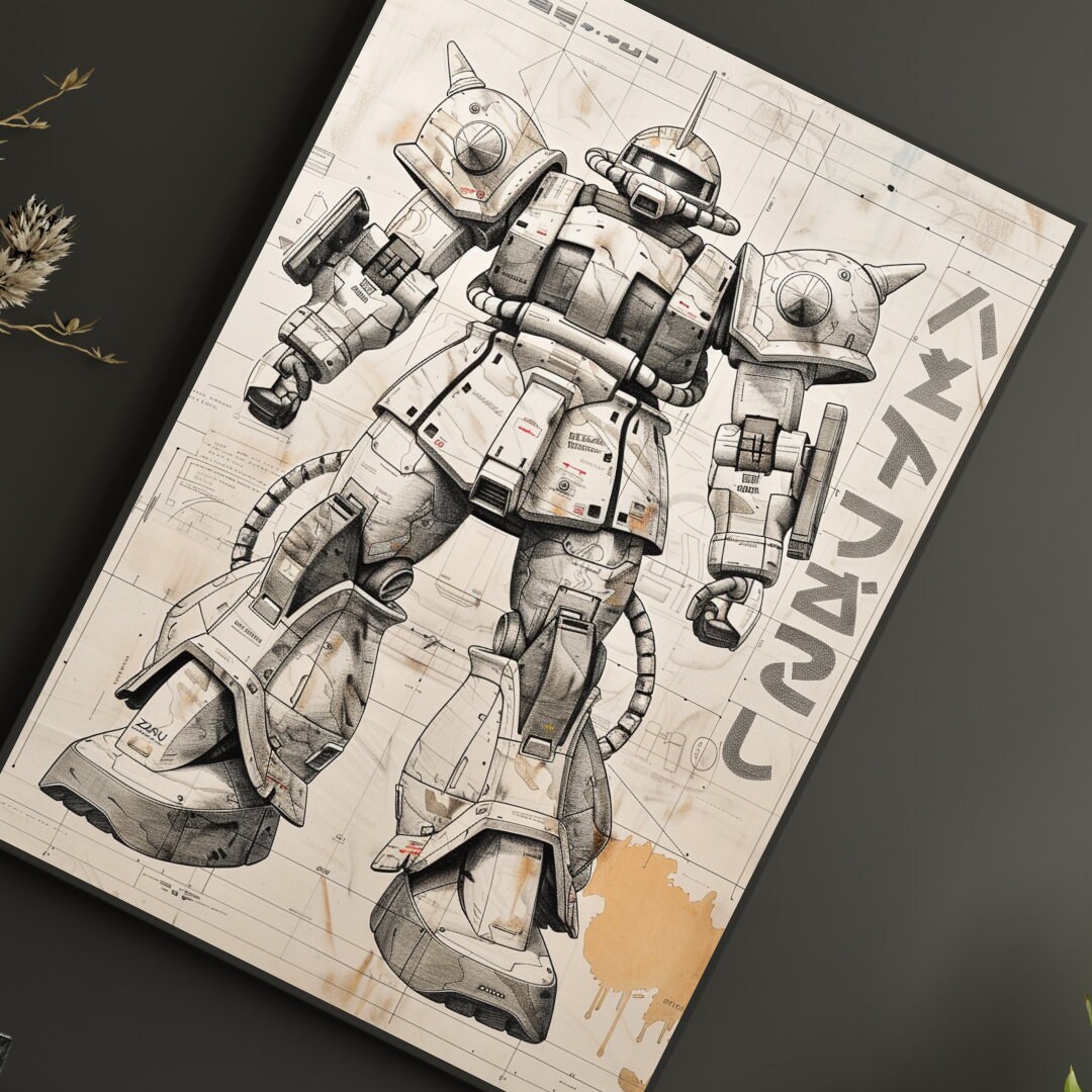 Gundam Printable Wall Art Anime Poster Gundam Poster Cyberpunk Robot ...