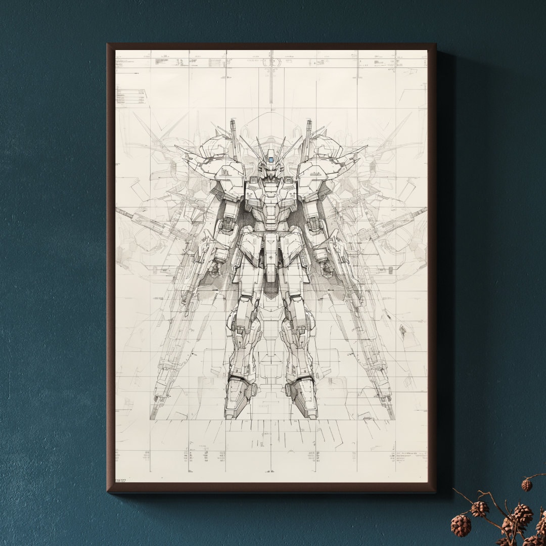 Gundam Printable Wall Art Anime Poster Gundam Print Cyberpunk Robot ...