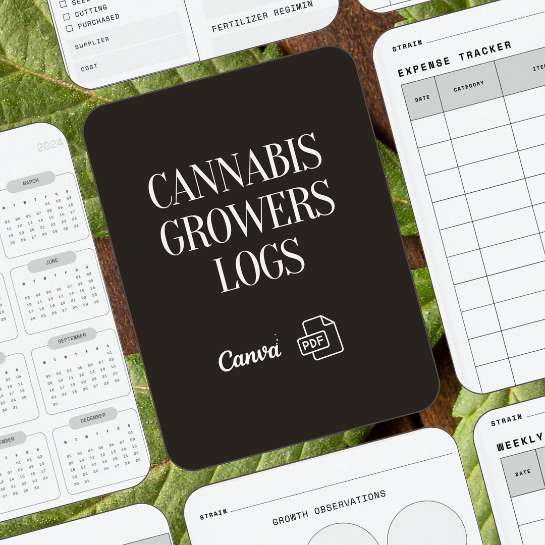 Cannabis Grow Log Weekly/marijuana Grow Journal, Monthly and Marijuana ...