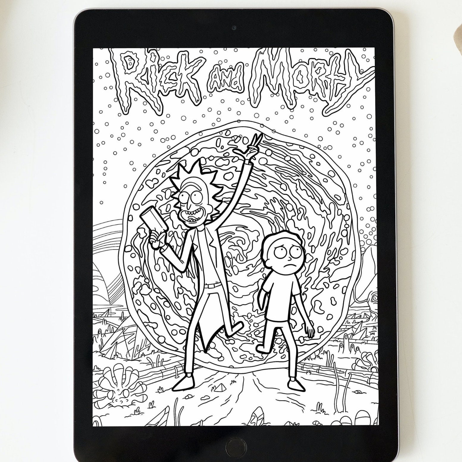 Rick and Morty Coloring Pages Adult Swim Gift Cartoon Network Stress ...