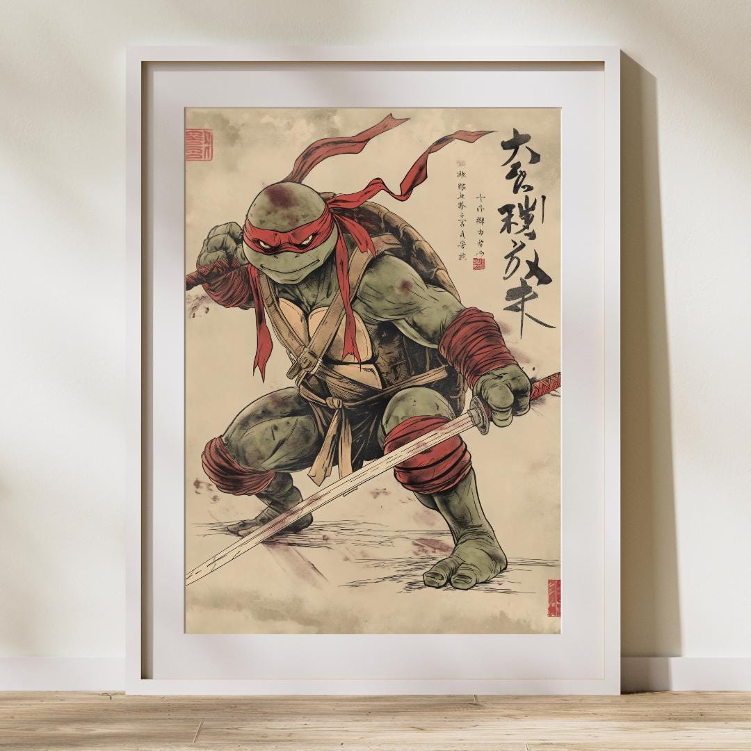 Raphael Wall Art TMNT Anime Poster Printable Movie & Gaming Art Ninja ...