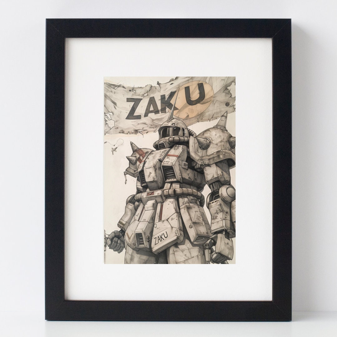 Gundam Printable Wall Art Anime Poster Gundam Print Cyberpunk Robot ...