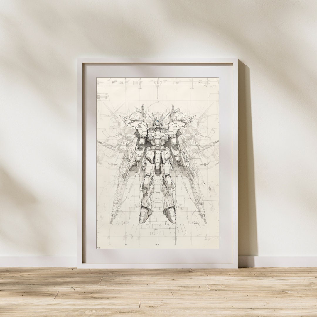 Gundam Printable Wall Art Anime Poster Gundam Print Cyberpunk Robot ...