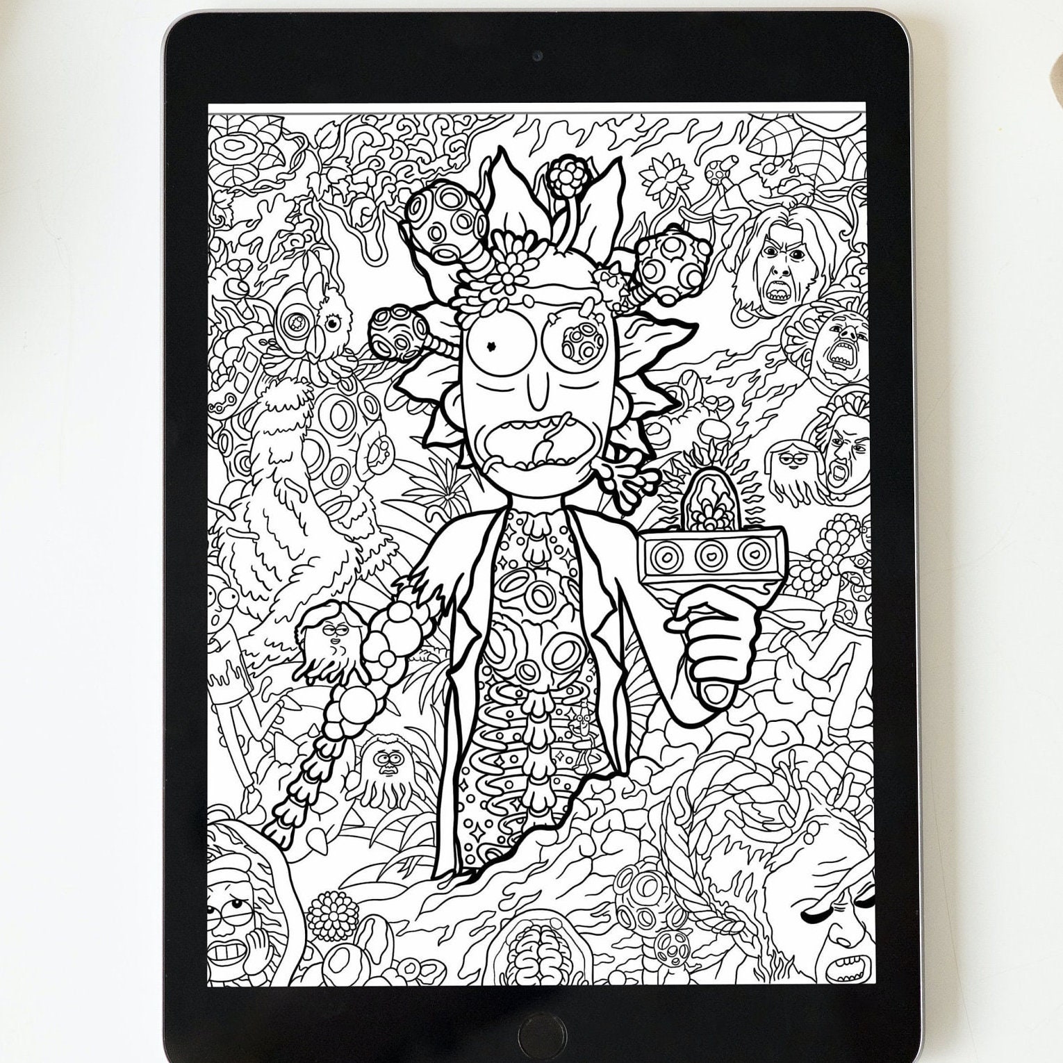 Rick and Morty Coloring Pages Adult Swim Gift Cartoon Network Stress ...