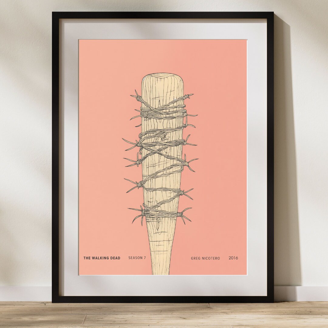 Walking Dead Lucille Wall Art Negan's Bat Lucille Eclectic Wall Art the ...