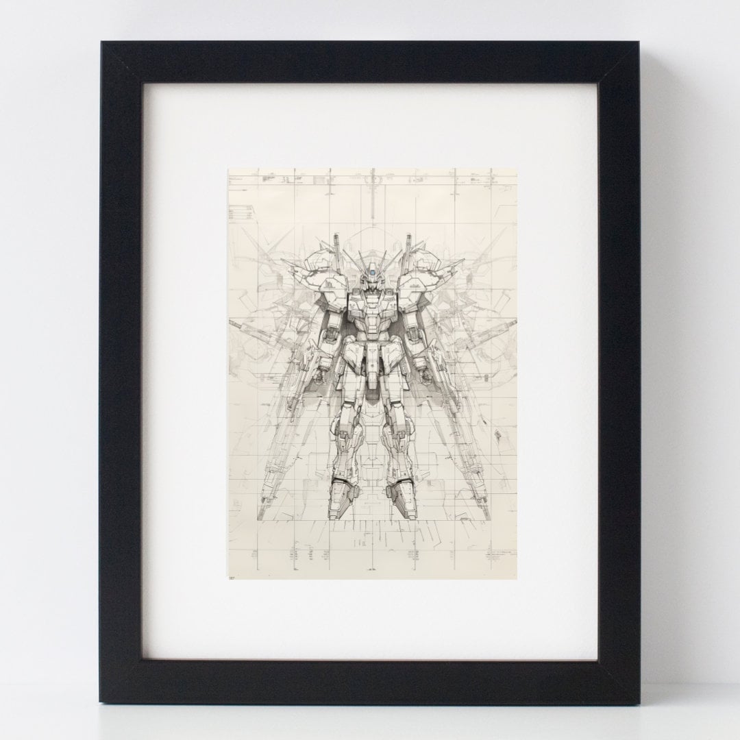 Gundam Printable Wall Art Anime Poster Gundam Print Cyberpunk Robot ...