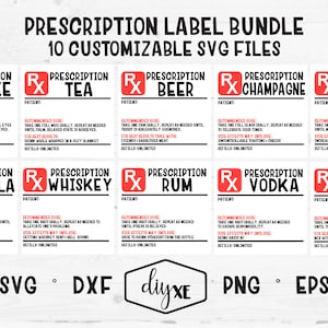 Prescription Label Bundle Svg-dxf-png-eps | Funny SVG Bundle - Etsy