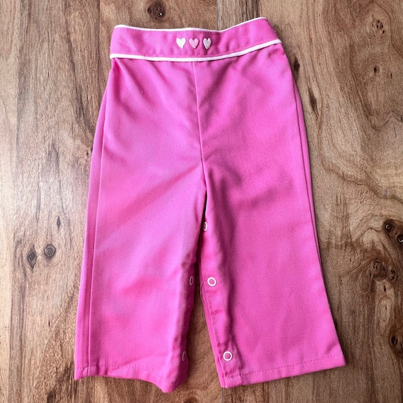 Vintage 1980s GARANIMALS - Girls Pink HEART Pants - B… - Gem