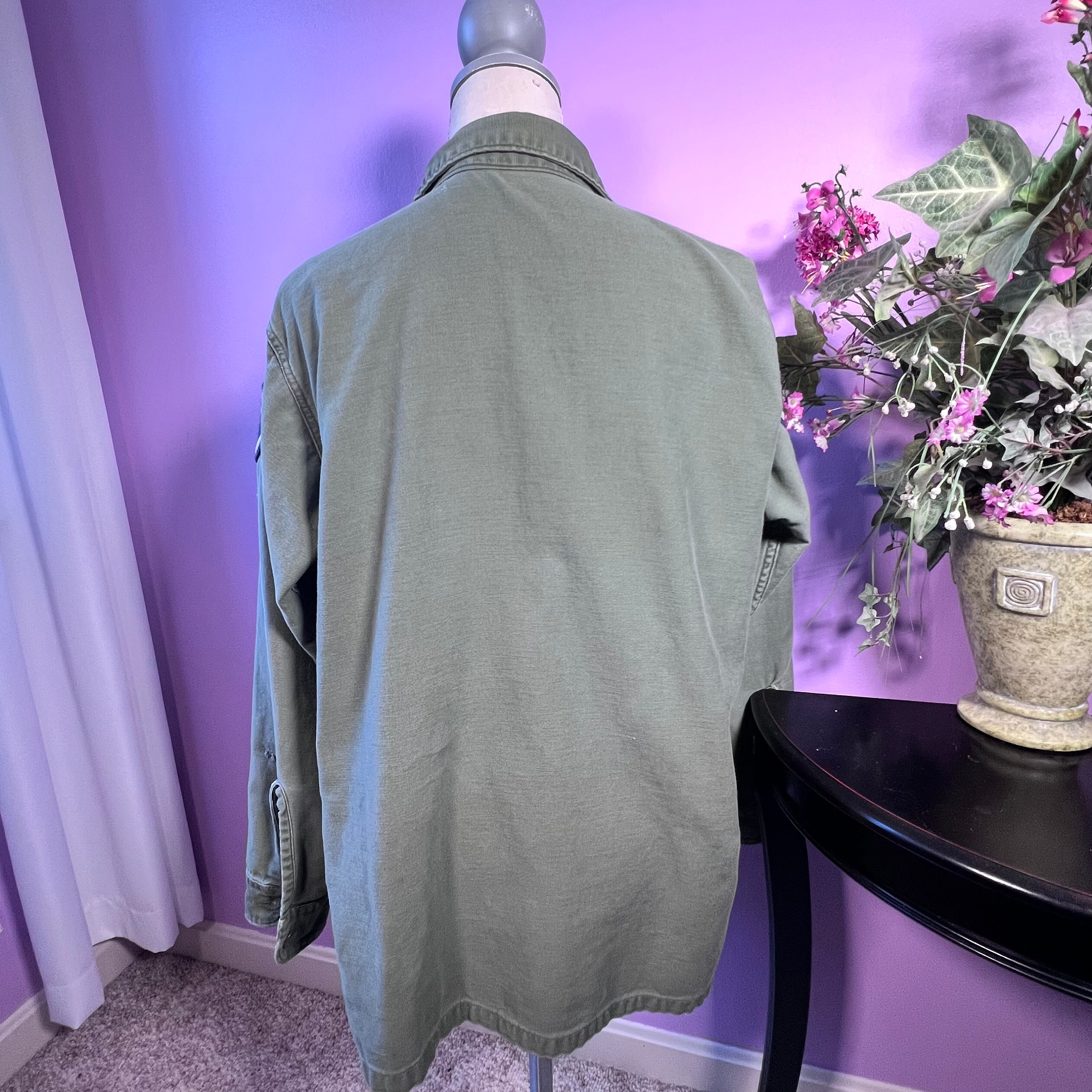 Vintage 1960's Authentic US Air Force OG 107 Sateen Long Sleeve Utility ...