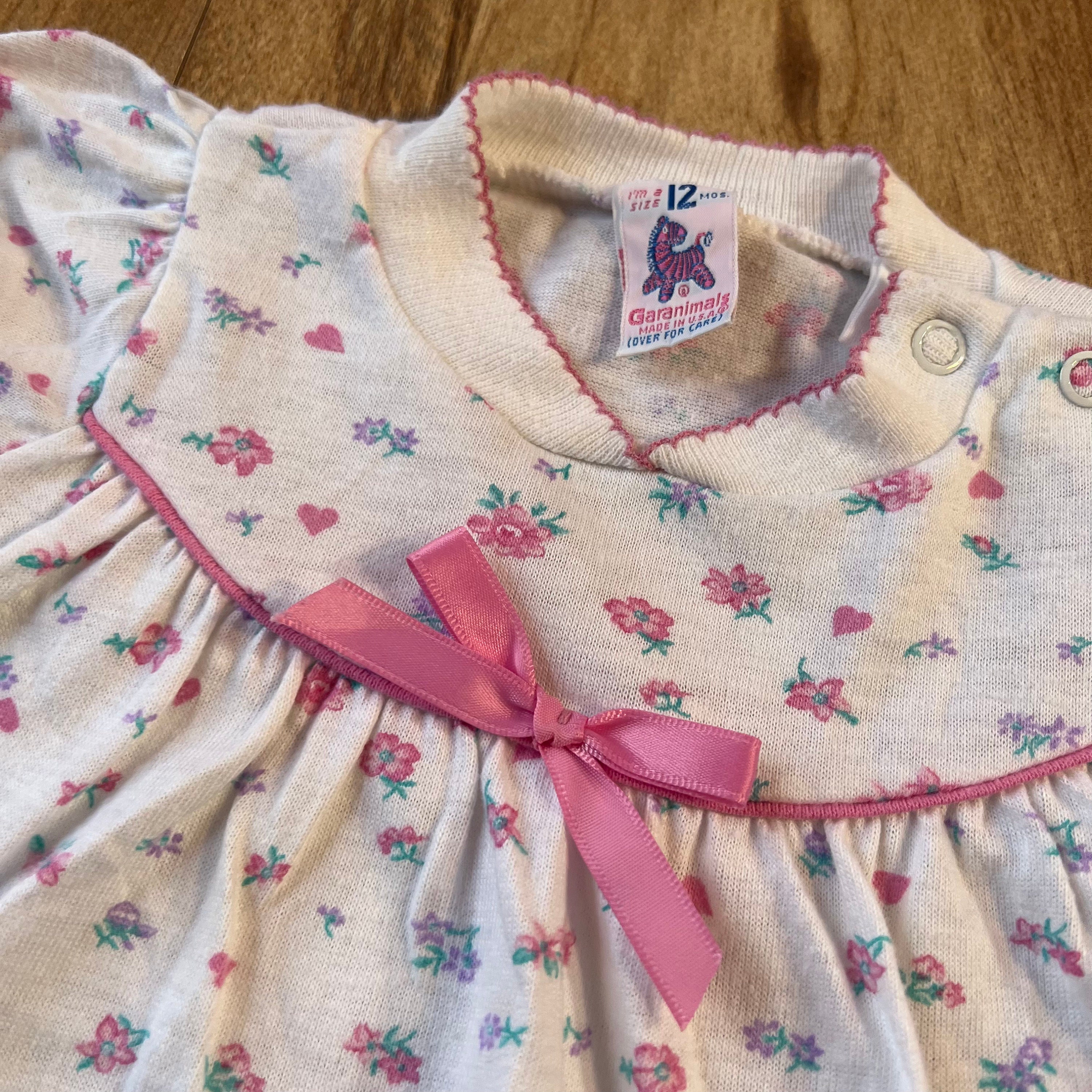 Vintage 1980s GARANIMALS Feminine Flare - Floral Pink Purple & White ...