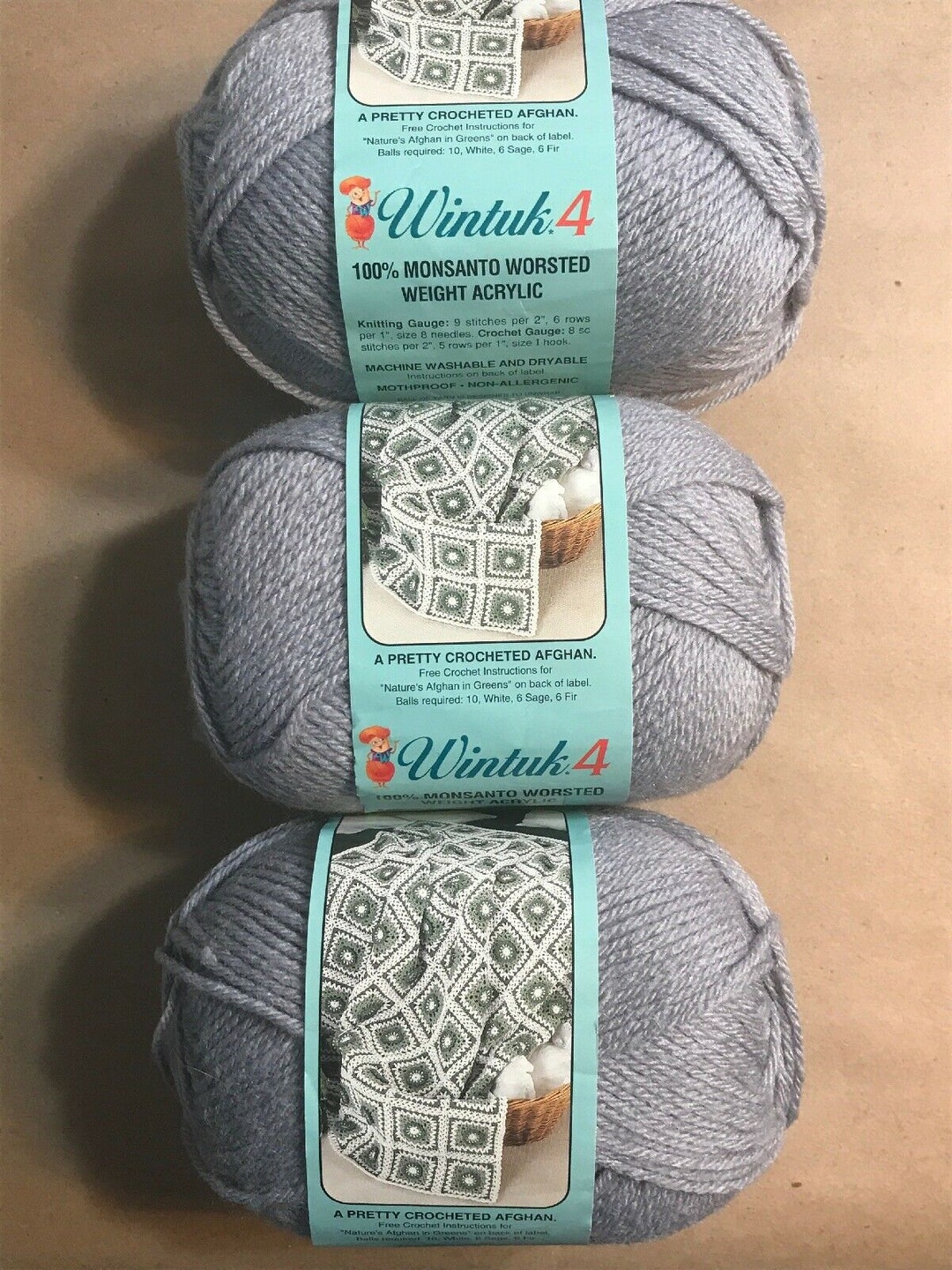 Vintage WINTUK 4 by Caron - GREY (0072) Lot of 3 Skeins 100% Acrylic - Etsy