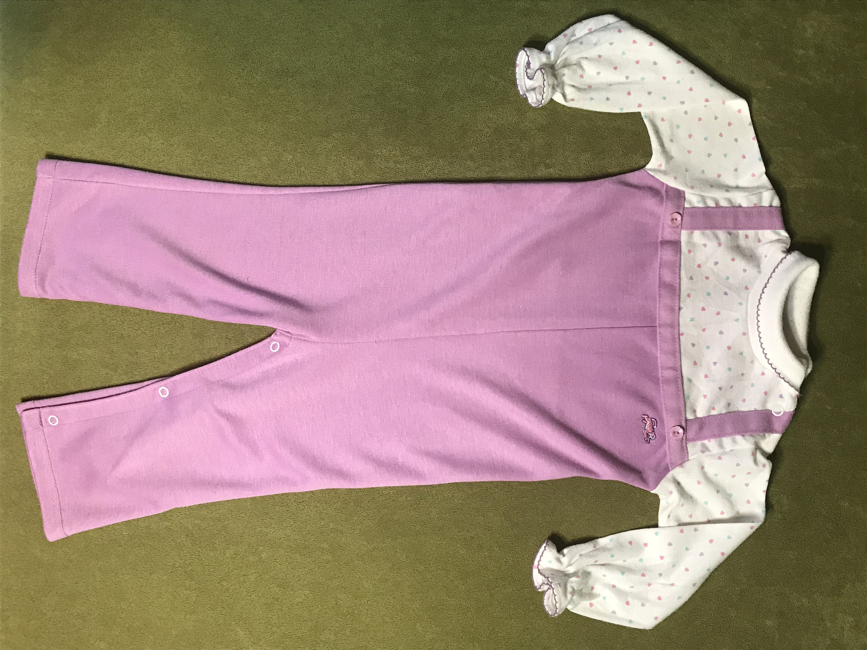 Vintage 80’s GARAN Purple Heart Girls Jumpsuit 18mo Long Sleeve Made in ...
