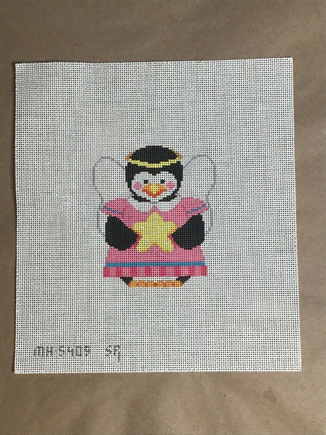 Pretty in Pink - Penguin Angel in Pink Dress - Needlepoint Canvas By ...