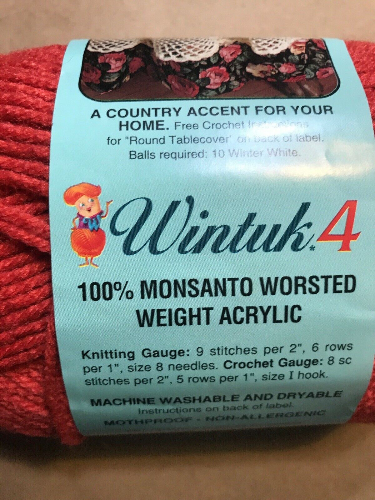 Vintage WINTUK 4 by Caron PERSIMMON 0058 3.5 Oz Skein 4ply 100% Acrylic ...