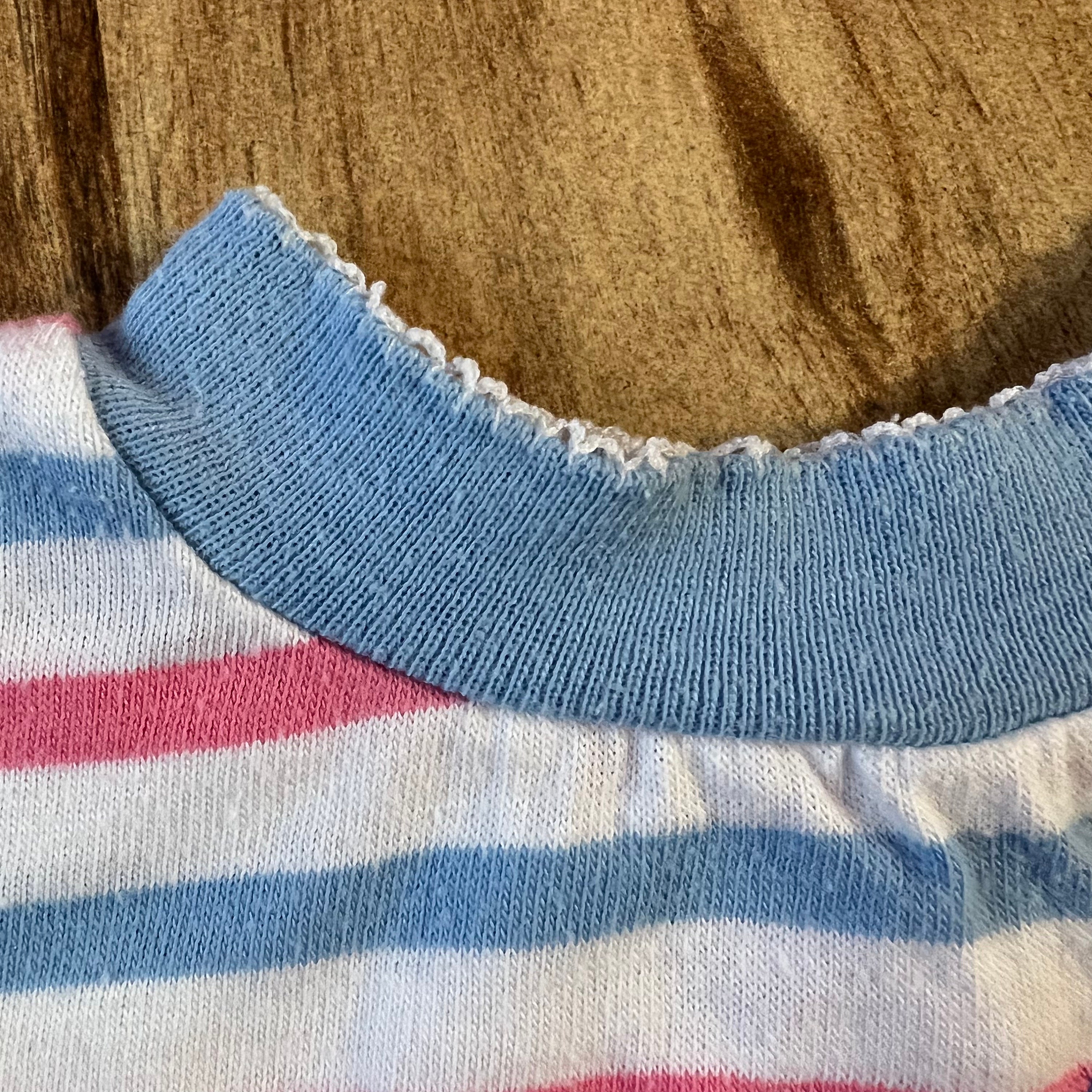 Vintage 1980s GARANIMALS Kitty Cat White/pink/blue Striped Short Sleeve ...