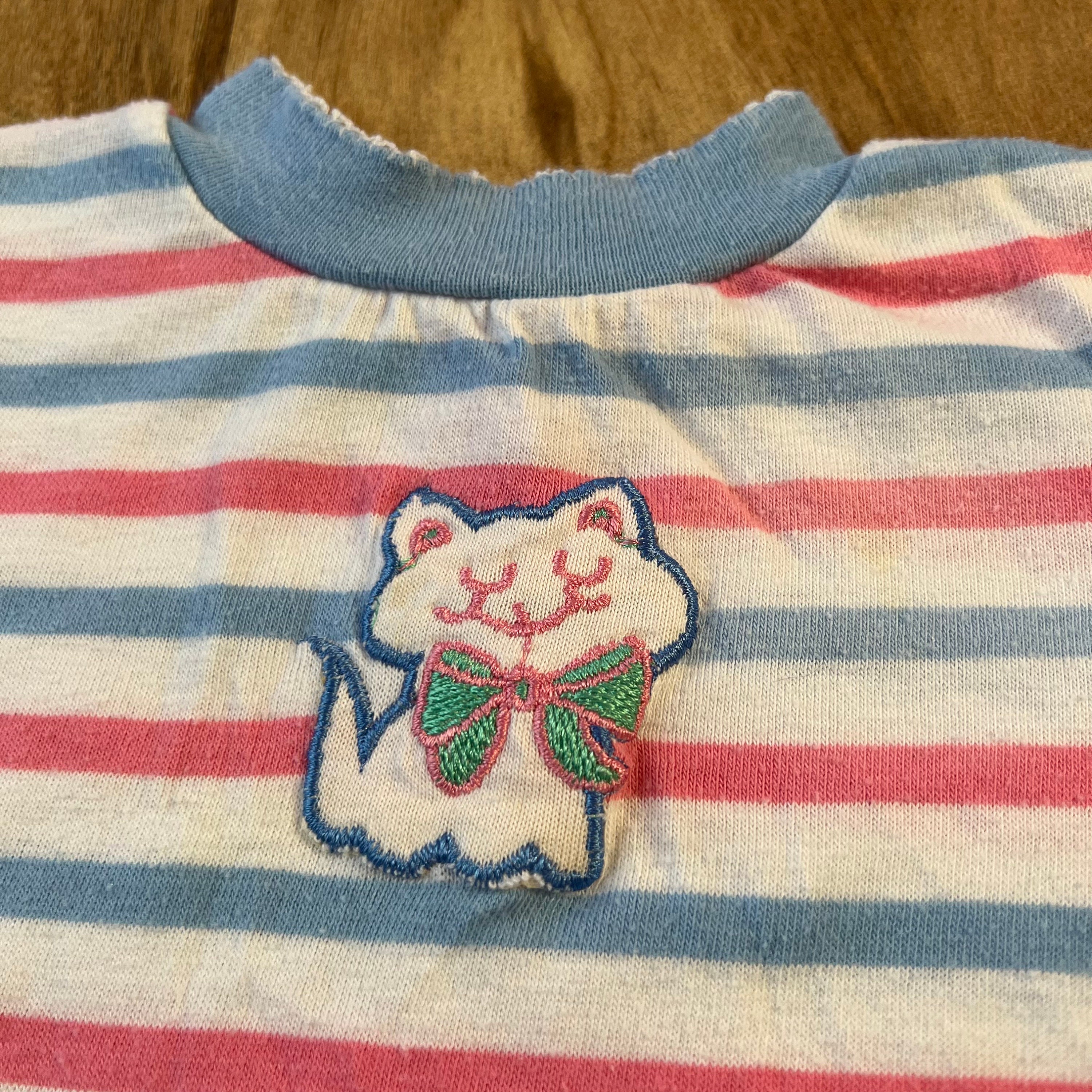 Vintage 1980s GARANIMALS Kitty Cat White/pink/blue Striped Short Sleeve ...