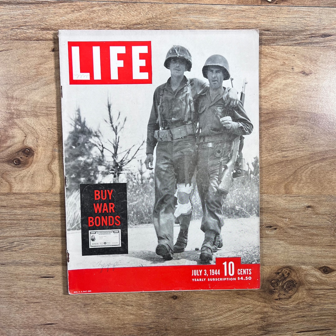 Vintage 40's LIFE Magazine Volume 17 No. 1 July 3, 1944 Normandy Color ...