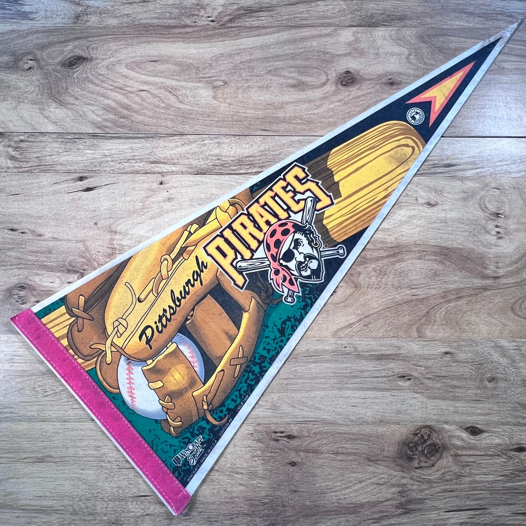 Vintage 90's Pittsburgh PIRATES - MLB Baseball Bat & Glove - Pennant by ...