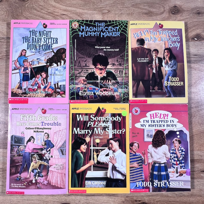 SCHOLASTIC Book Fair LOT of 6 Soft Cover Books (1989-1997) By: Apple ...