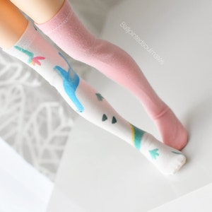 SLIM MSD BJD Minifee 1/4 Mismachted Dino & Pink Stockings - Etsy