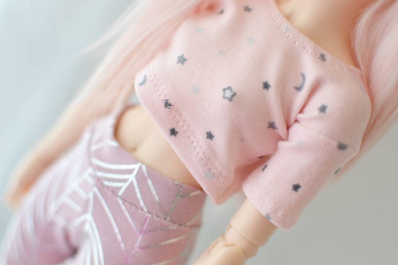 Pastel Pink Moon and Stars Top for SLIM MSD BJD | Etsy