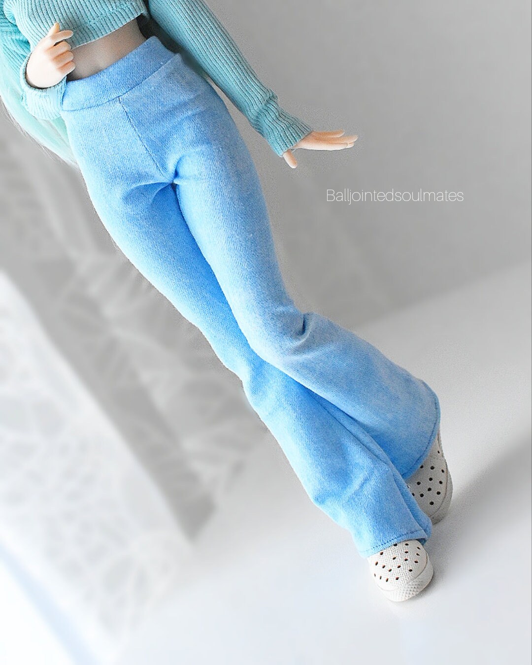 SLIM MSD BJD Minifee 1/4 Light Blue Flared Jeggings - Etsy