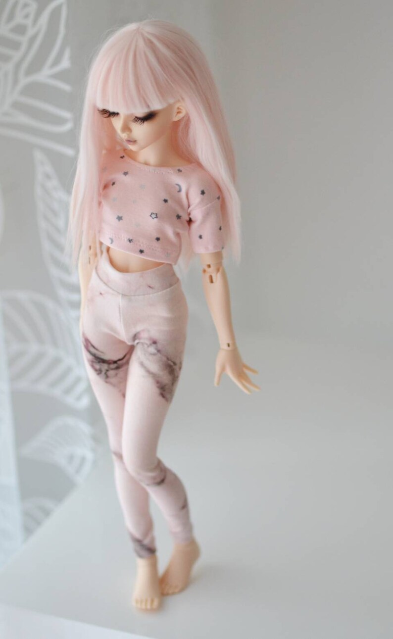 Pastel Pink Moon and Stars Top for SLIM MSD BJD | Etsy