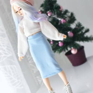 SLIM MSD BJD Minifee 1/4 Frozen Blue Midi Skirt - Etsy