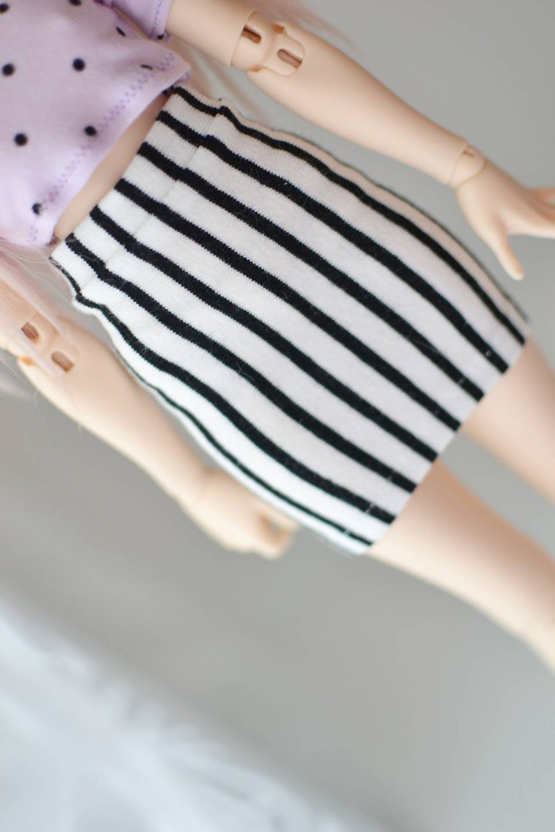 SLIM MSD BJD Minifee 1/4 Black and White Striped Pencil Skirt - Etsy