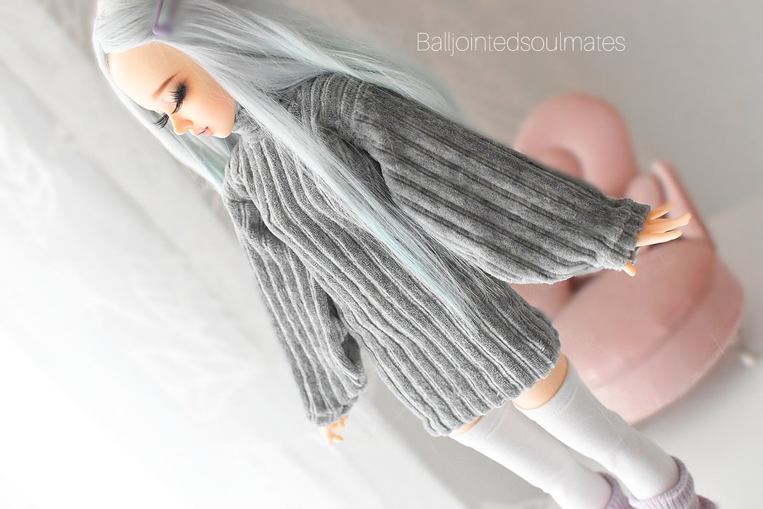 SLIM MSD BJD Minifee 1/4 Gray Corduroy Turtleneck Sweater With Balloon ...