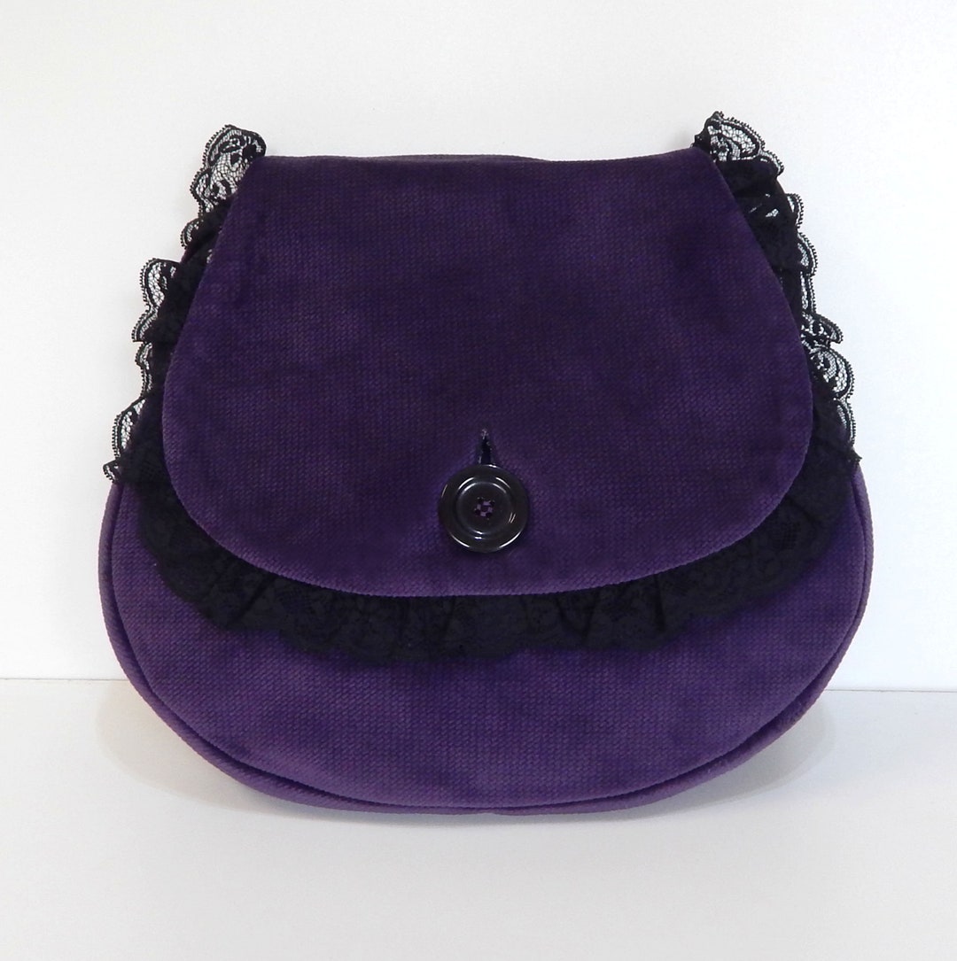 Gothic Bag, Purple, Velvet, Christmas Gift, Plush Bag, Gothic Velvet ...