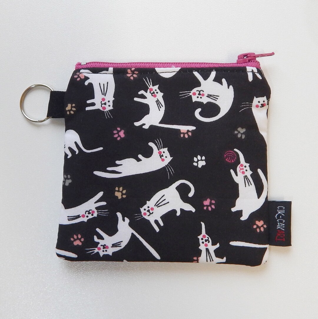 Cat, Coin Purse, Cat Lover, Cats, Zipper Pouch, Purse, Handmade, Wallet ...