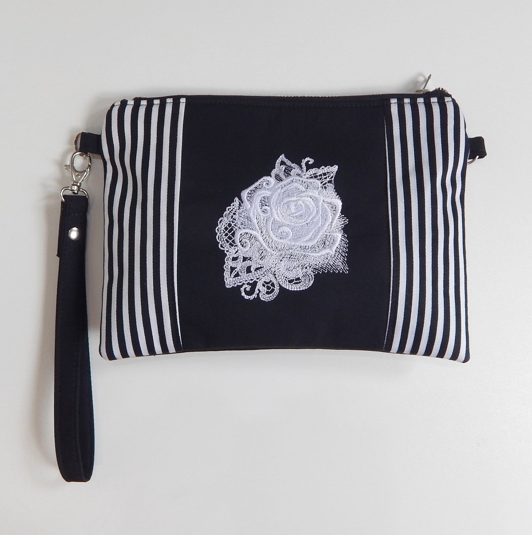 Spooky Black Gothic Bag With Rose, Alternative Style Purse for ...